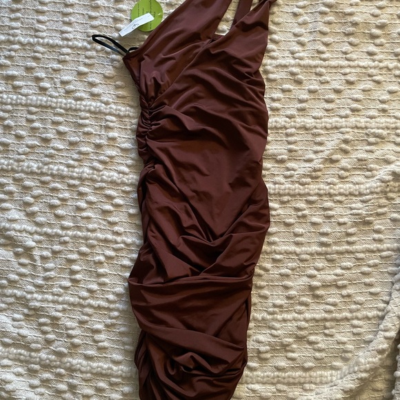 Windsor | Dresses | Windsor Elegant Brown Ruched Dress | Poshmark